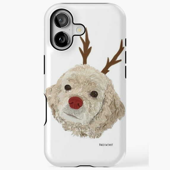 Dog Reindeer Christmas Pet Art Case for iPhone 11 12 13 14 15 16 17 Pro ...