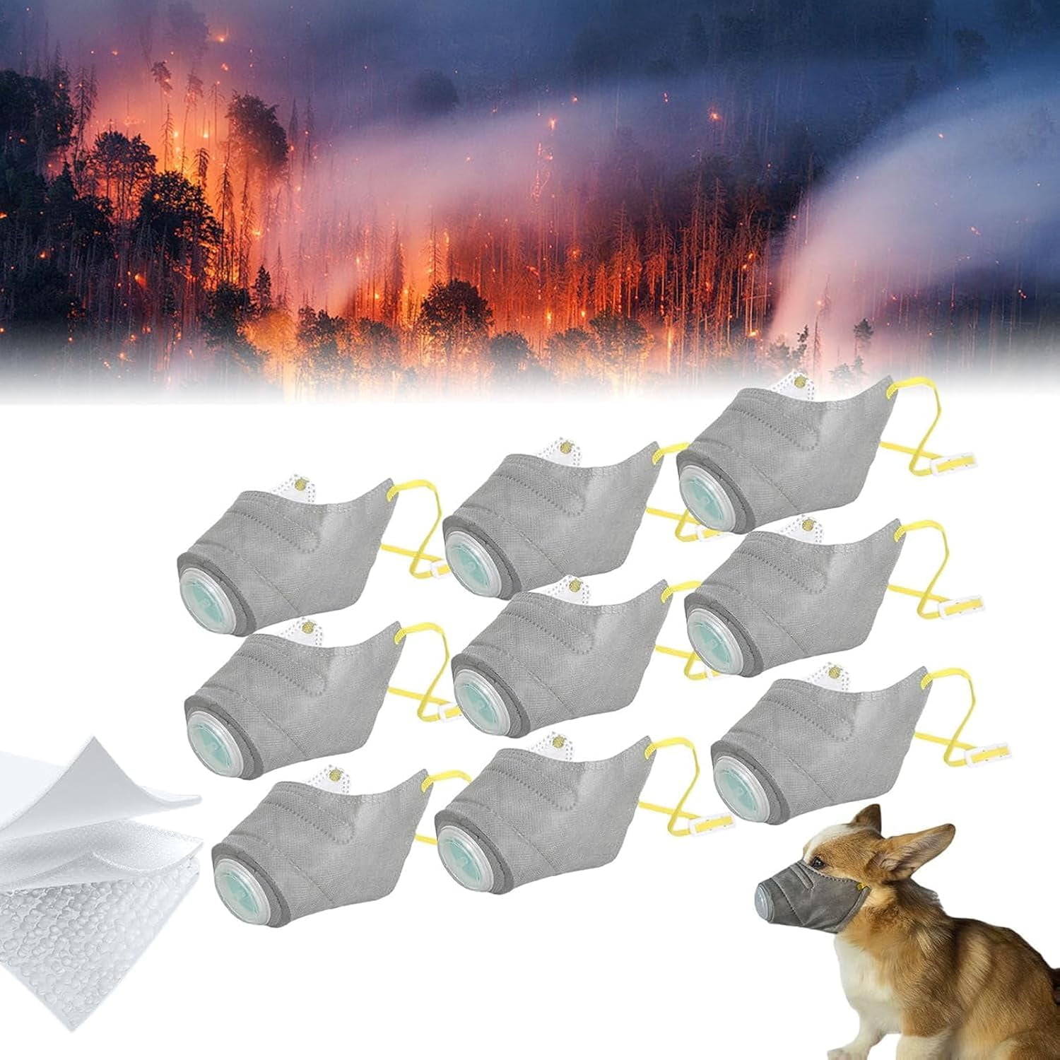 Dog Respirator Mask,Dog N95 Mask,Dog Filter Muzzle,Adjustable Dog ...