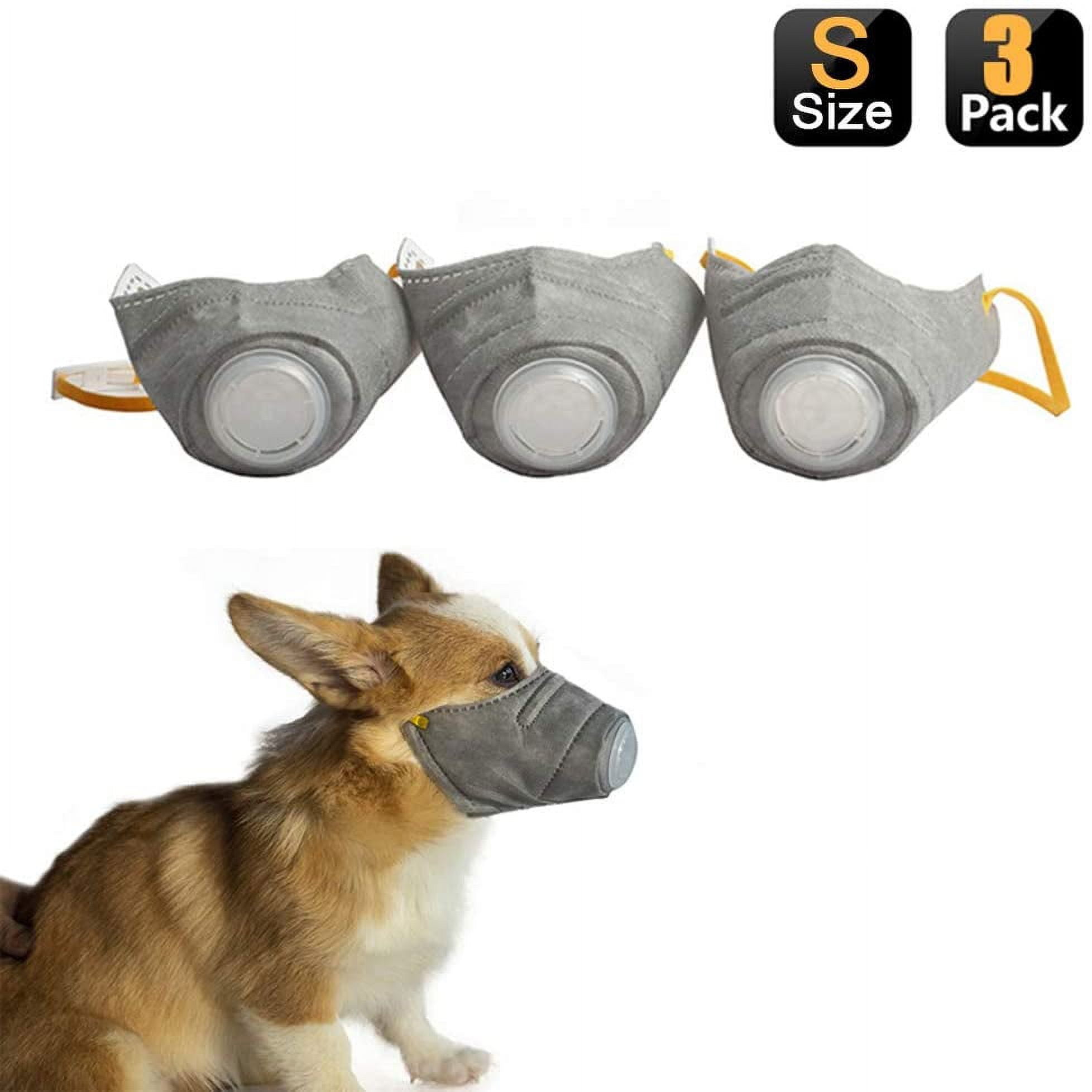 Dog Respirator Muzzle, Yeebline 3-Pack Adjustable Breathable Dog ...