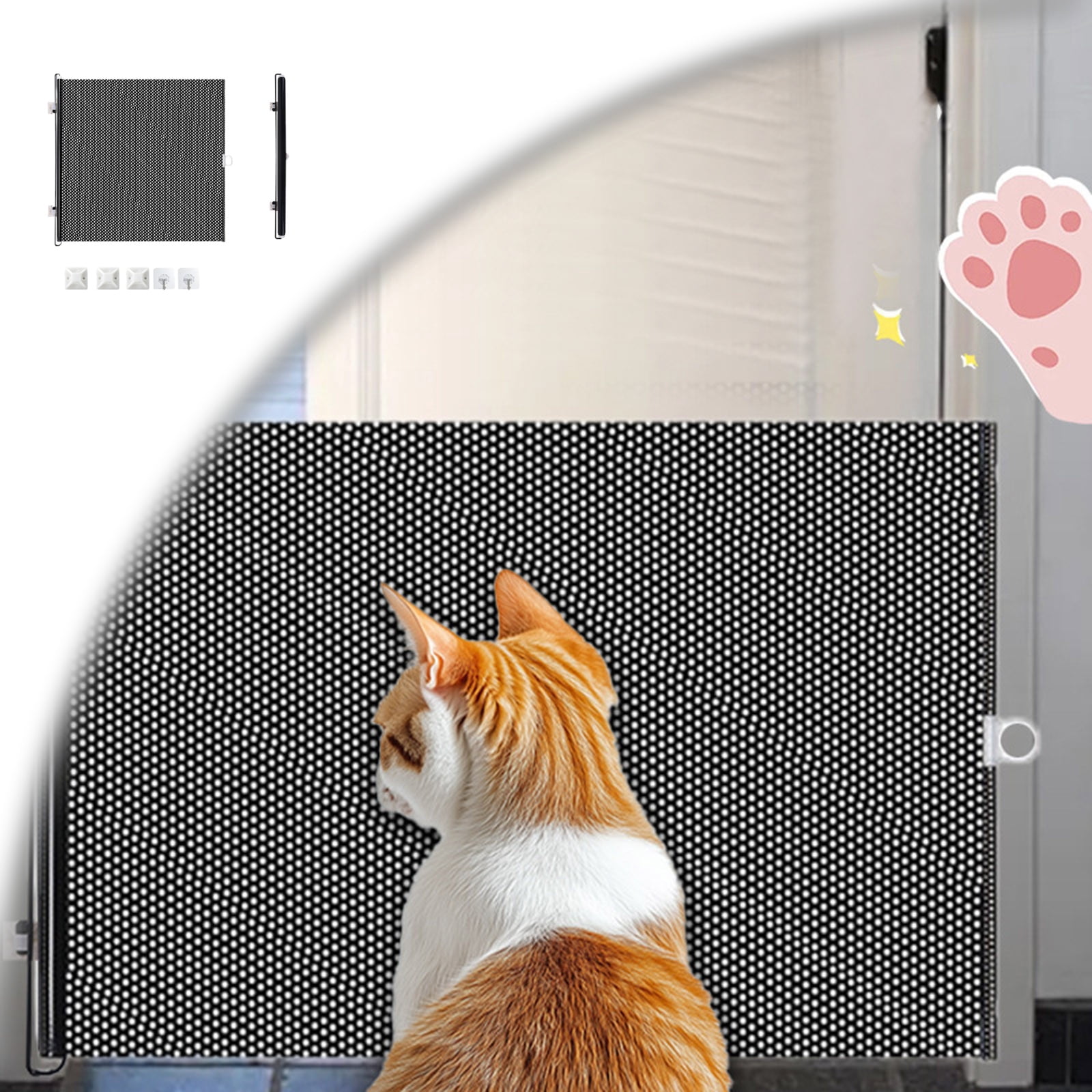 Dog Retractable Gate, Expandable Pet Barrier, Portable Animal Gate ...