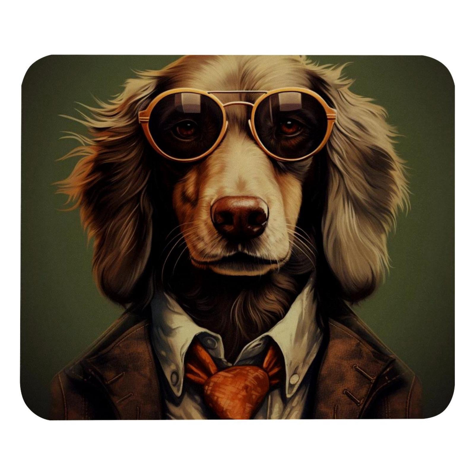 Dog Retro Gentleman Mouse Pad, Customized Premium-Textured Mouse Mat ...