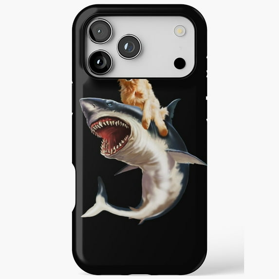Dog Riding Shark Funny Case for iPhone 11 12 13 14 15 16 17 Pro Max ...