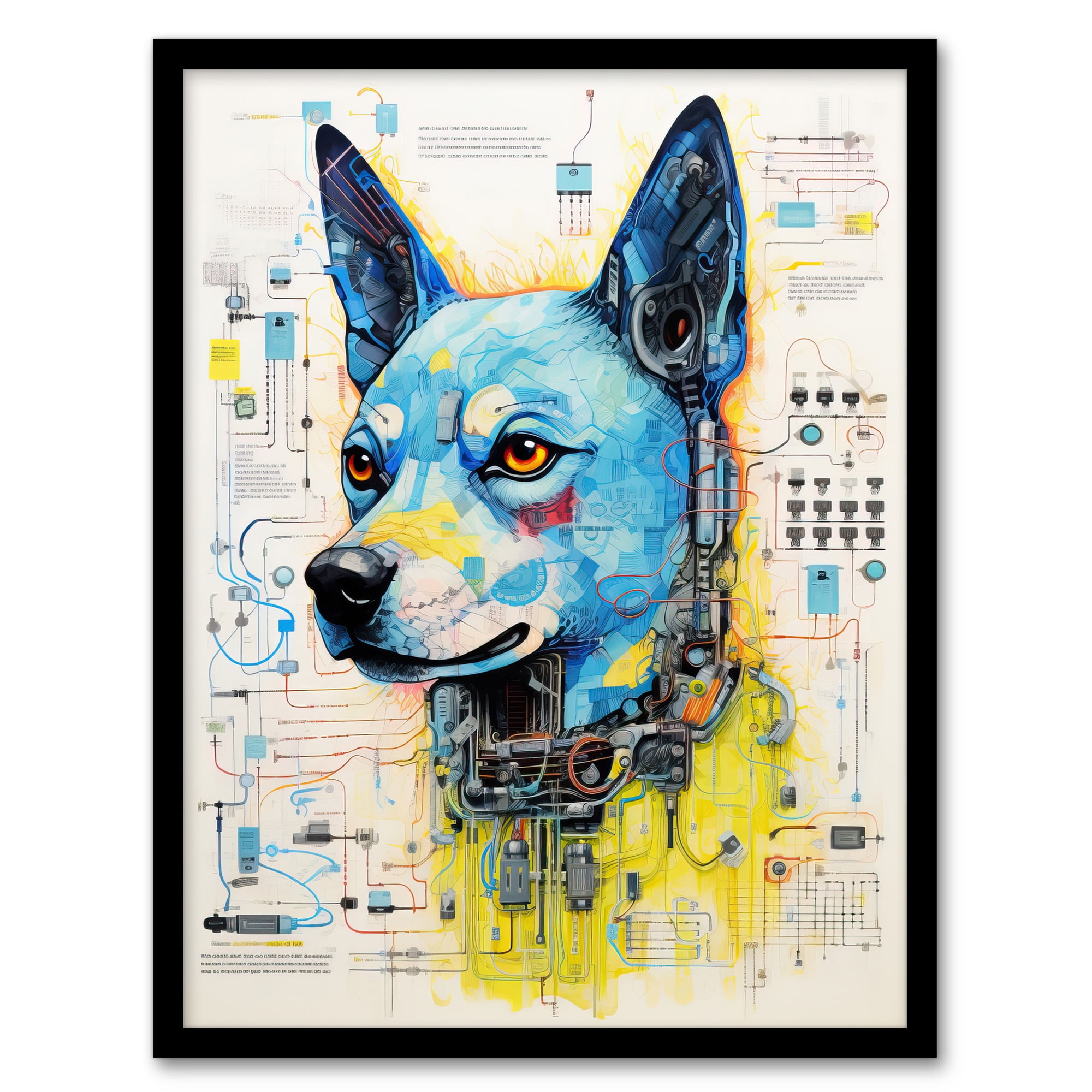 Dog Robot Hybrid Schematic Blueprint Futuristic Secret Complex Arcane ...