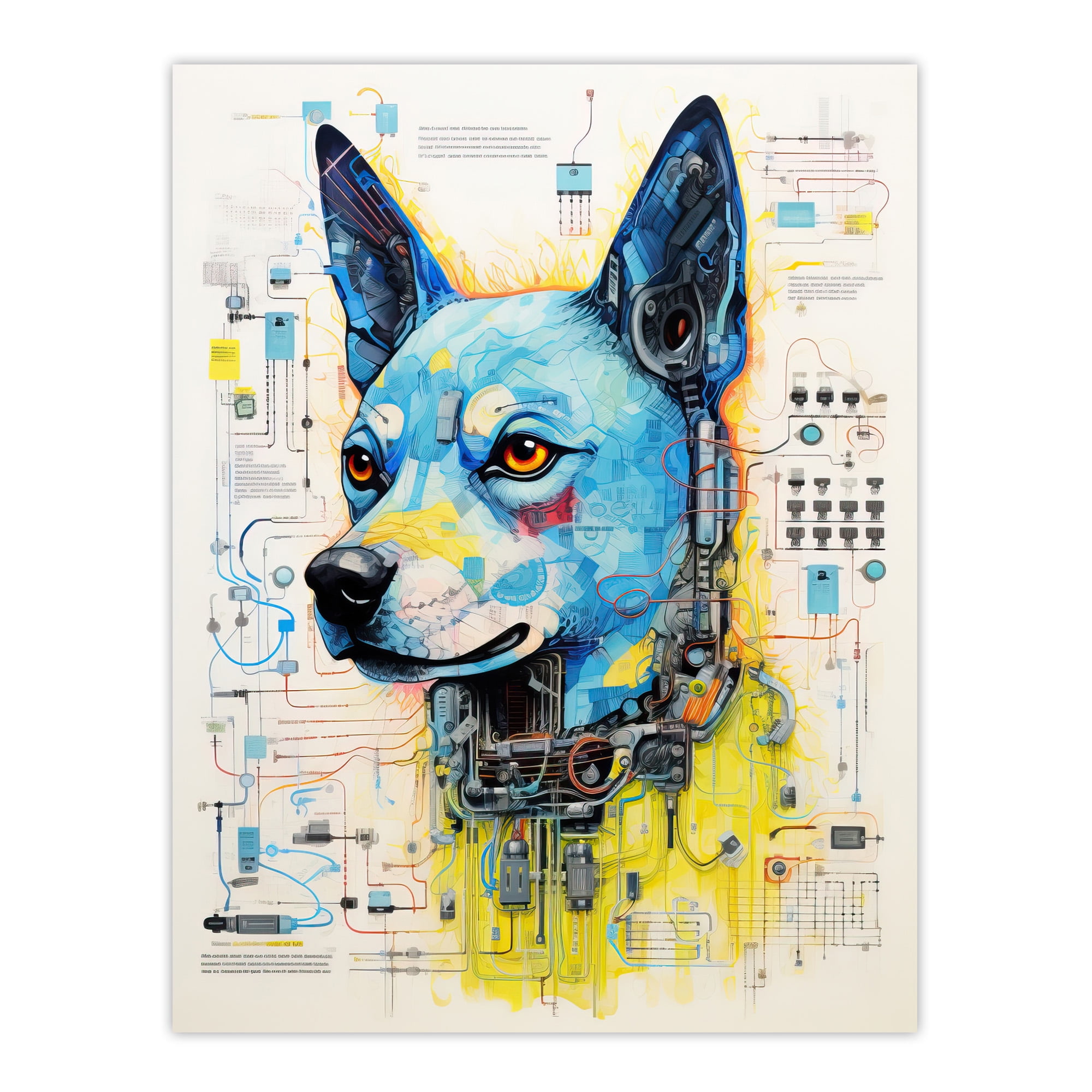 Dog Robot Hybrid Schematic Blueprint Futuristic Secret Complex Arcane ...