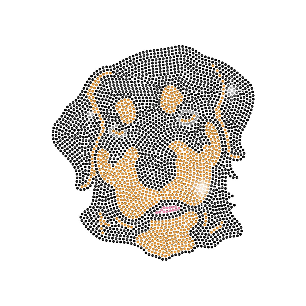 Dog Rottweiler Iron on Rhinestones Heat Transfer Animal Decal Colorful ...