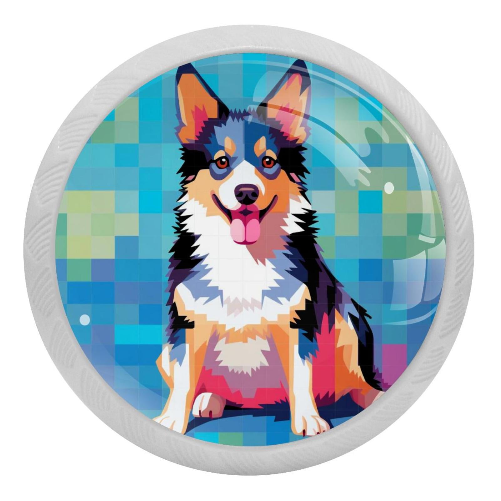 Dog Round Glow-in-the-Dark Fluorescent Cabinet and Dresser Knobs - 4 ...