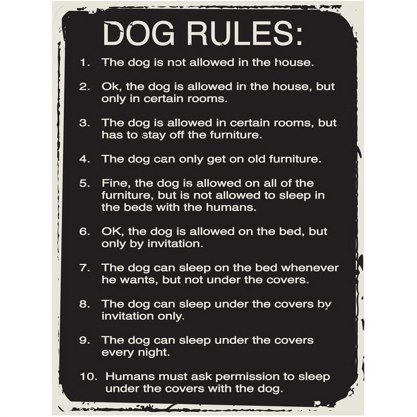 Dog Rules Metal Sign - Walmart.com