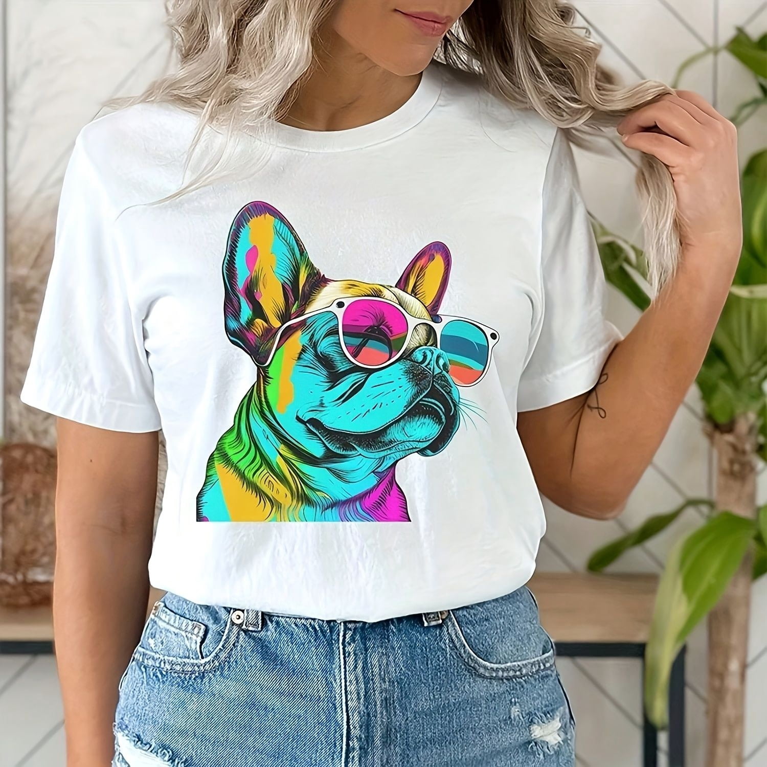 Dog S1Hirt Gift For Frenchie Mom Dog Streetwear Graphic Y2k Tops Wo ...