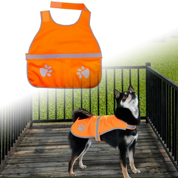 Dog Safety Vest, Orange Dog Harness Reflective with High-Visibility ...