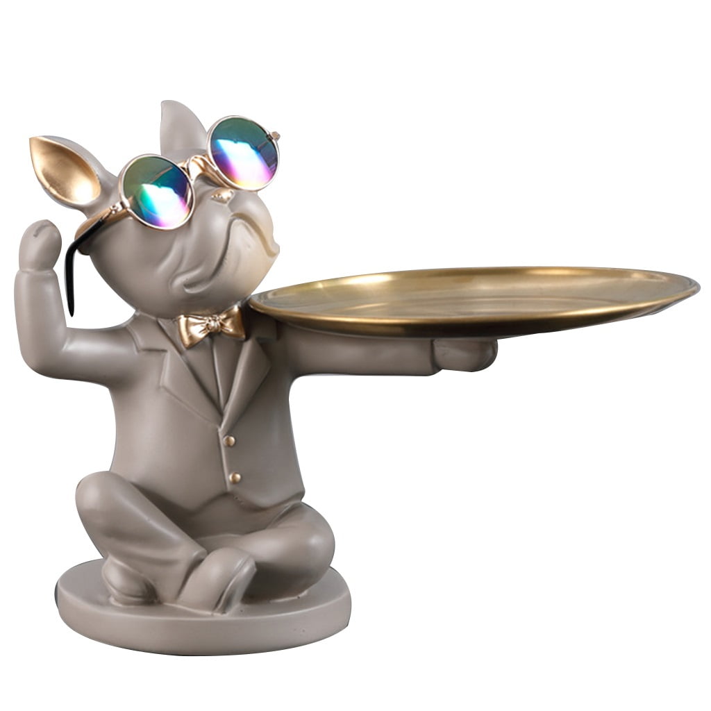 Dog Sculpture Statue Entryway Key Tray Ornament Cabinet Home Bar ...