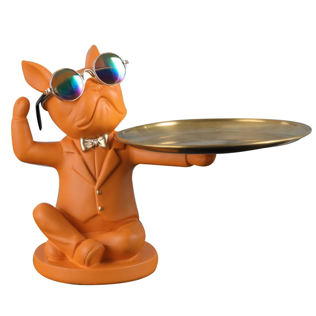 Dog Sculpture Statue Entryway Key Tray Ornament Cabinet Home Bar ...