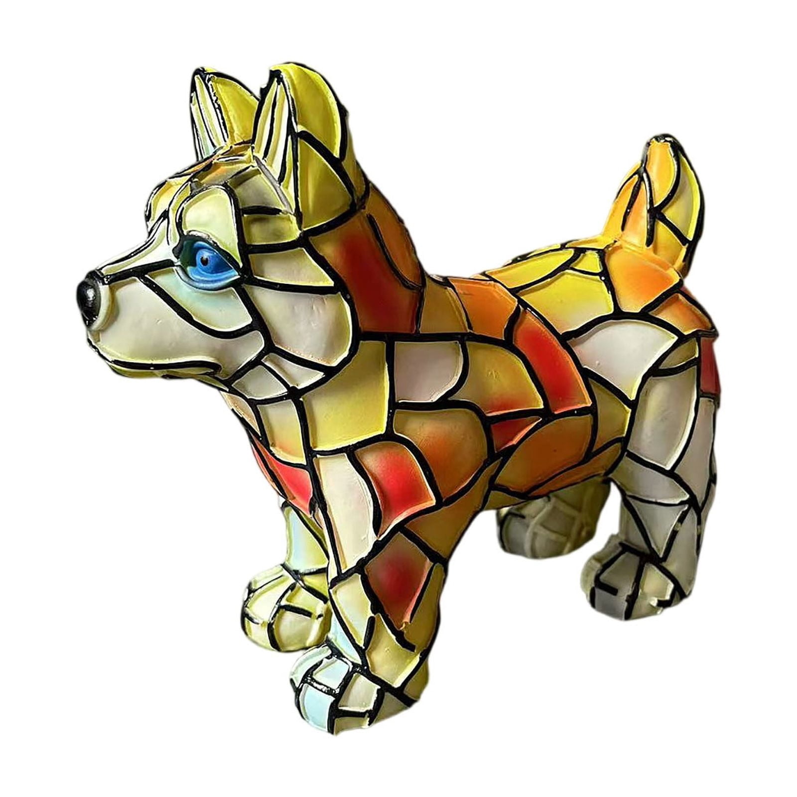 Stained Resin Dog Series Art Night Light, French Lamp, Corgi Lamp - Dog ...