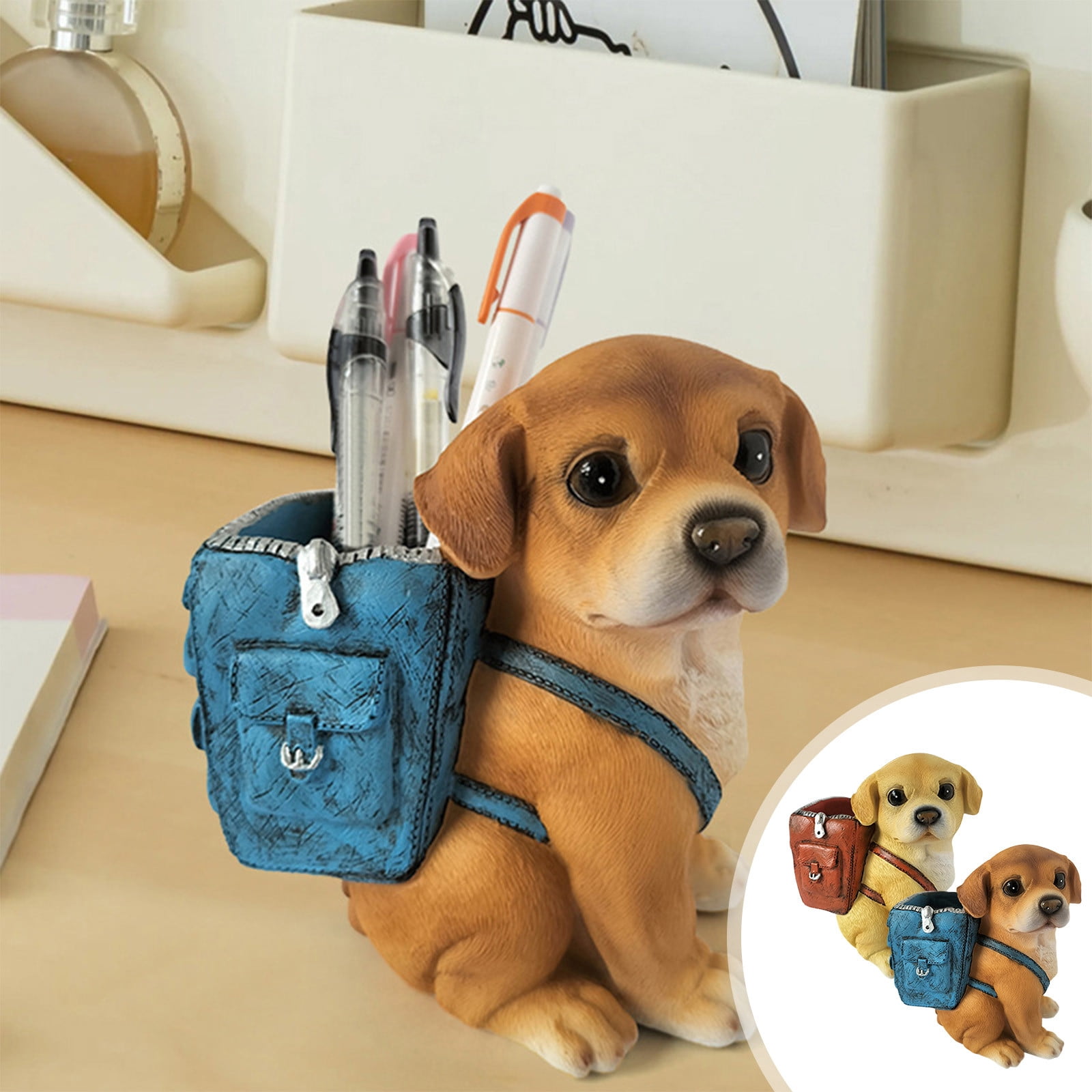 Dog Shaped Resin Pen Holder, Desk Organizer, Wall Mountable, Study Room ...