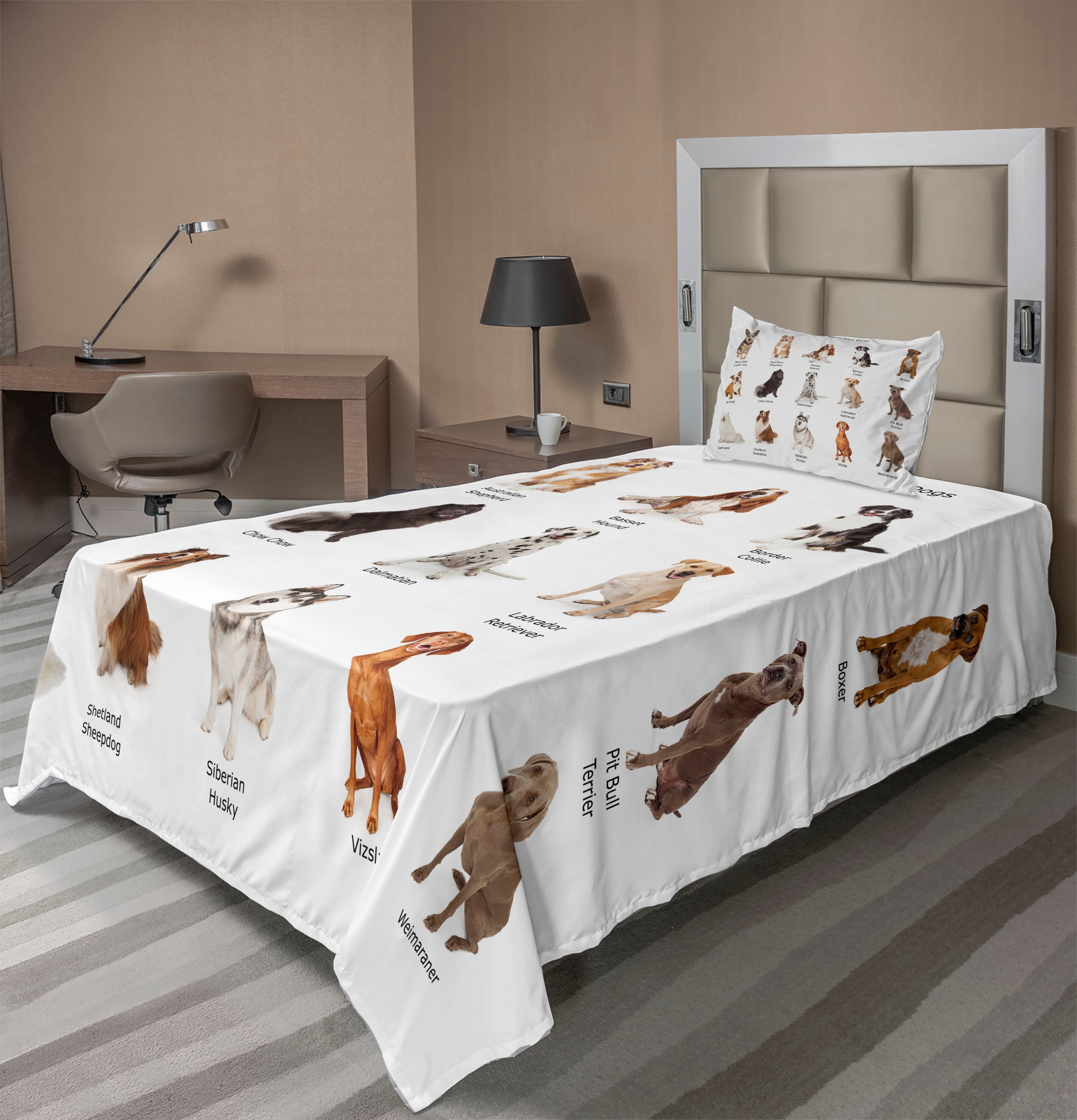 Dog Sheet Set, Group Different Puppy Breeds Family Type Species ...