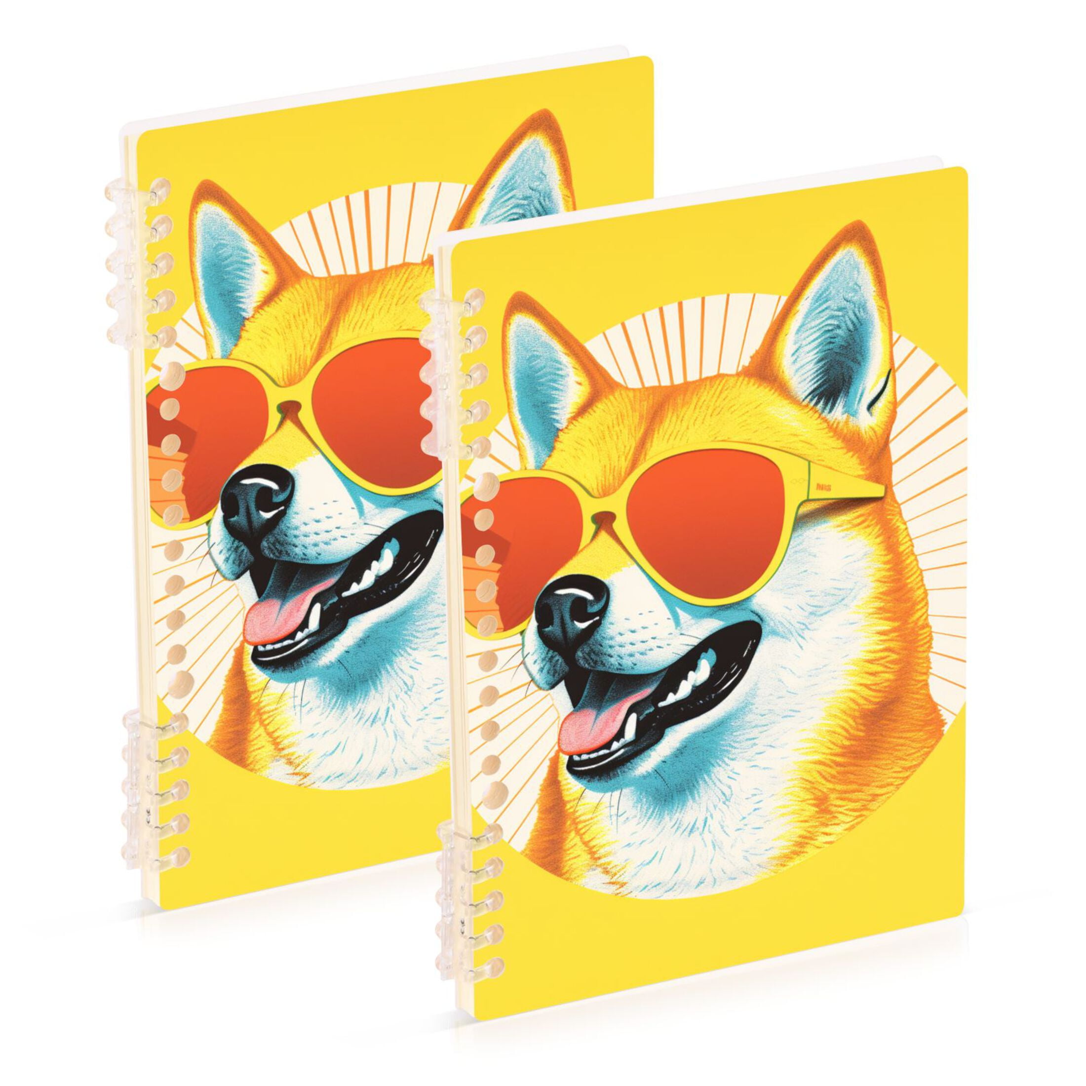Dog Shiba Inu Sunglasses Ring Binder Notebook Journey Note Diary ...