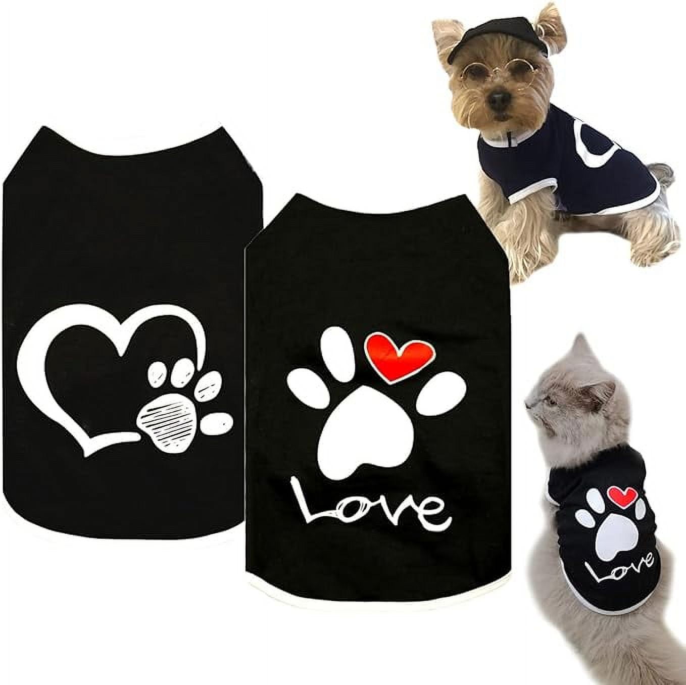 Dog Shirt Puppy Vest, 2 Pack Pet Clothes Doggy Tshirt Costume, Dog ...
