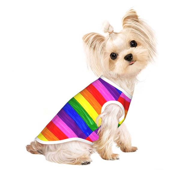 Dog Shirt for Small Dogs & Cats, Pride Rainbow Pattern Puppy Clothes ...