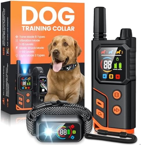 Dog Shock Collar 4000FT with Light for Night Walks, Dog Training Collar ...