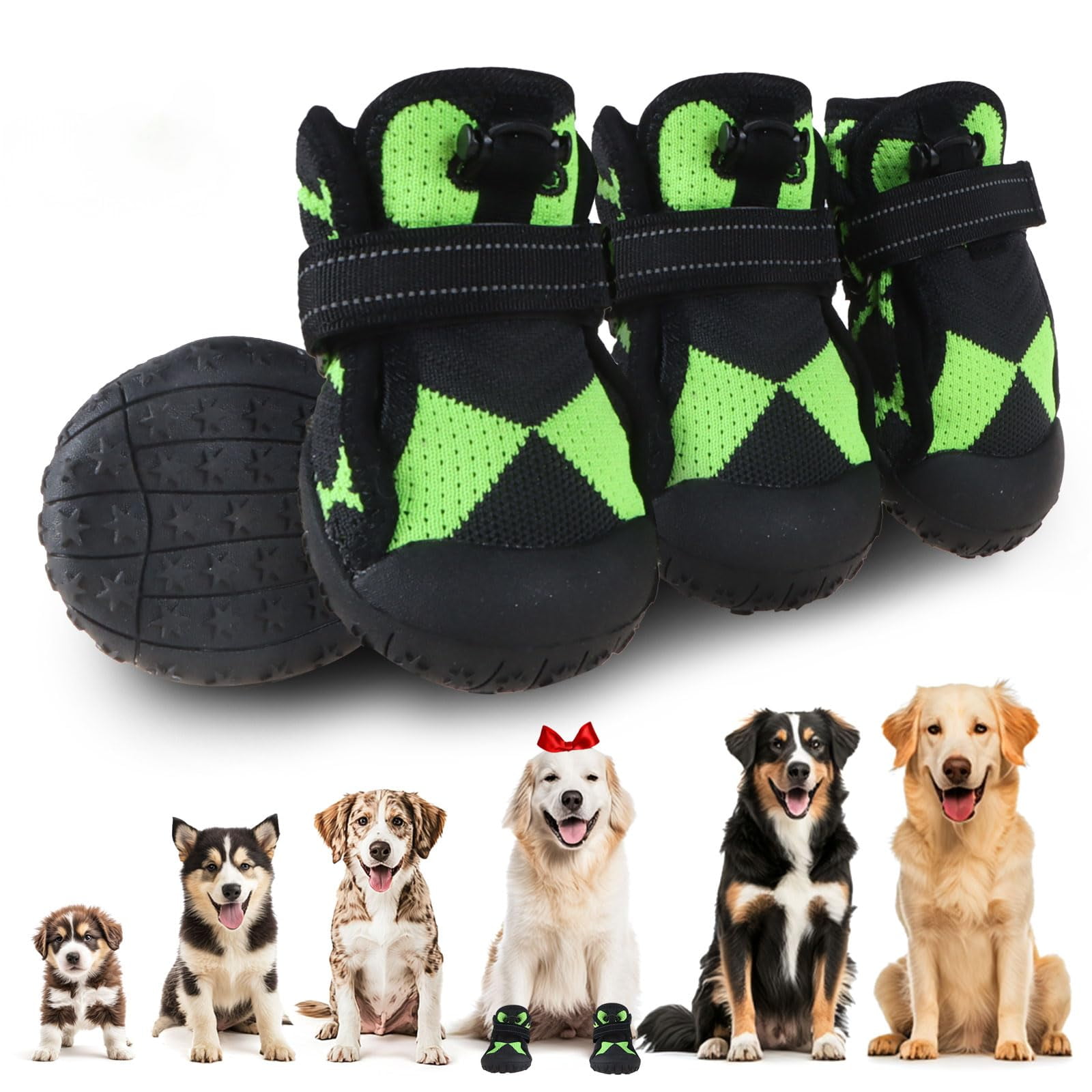 Dog Shoes for Large Small Medium Dogs,Waterproof Dog Boots & Paw ...