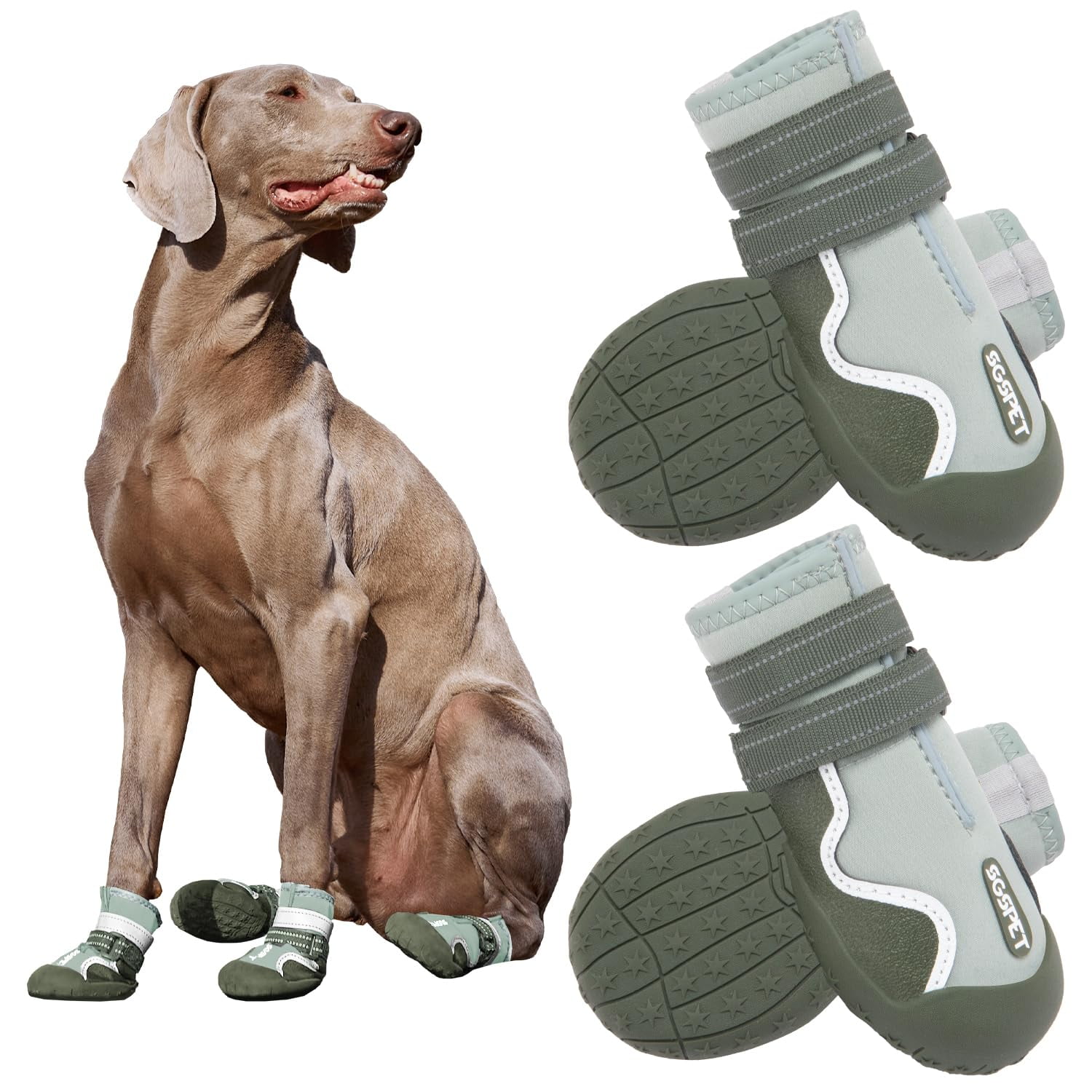 Dog Shoes, Waterproof Dog Booties Paw Protector for Hot Pavement, Snowy ...