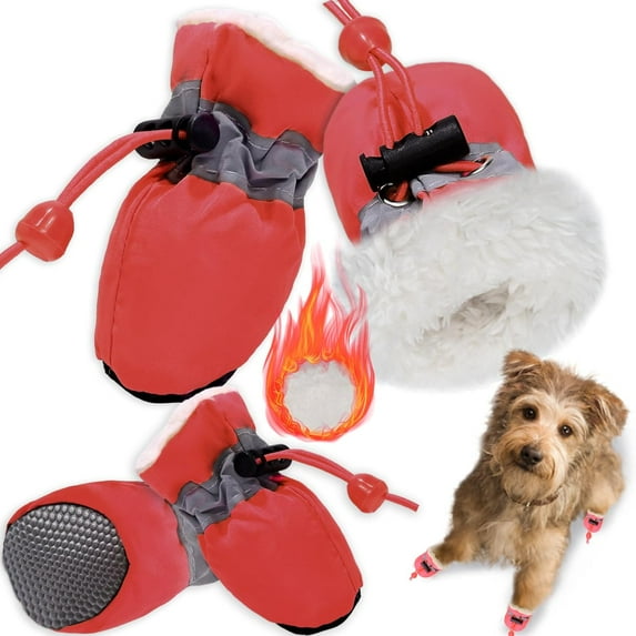 Dog Shoes Winter Dogs Boots & Paw Protector Warm Pet Booties Puppy with ...