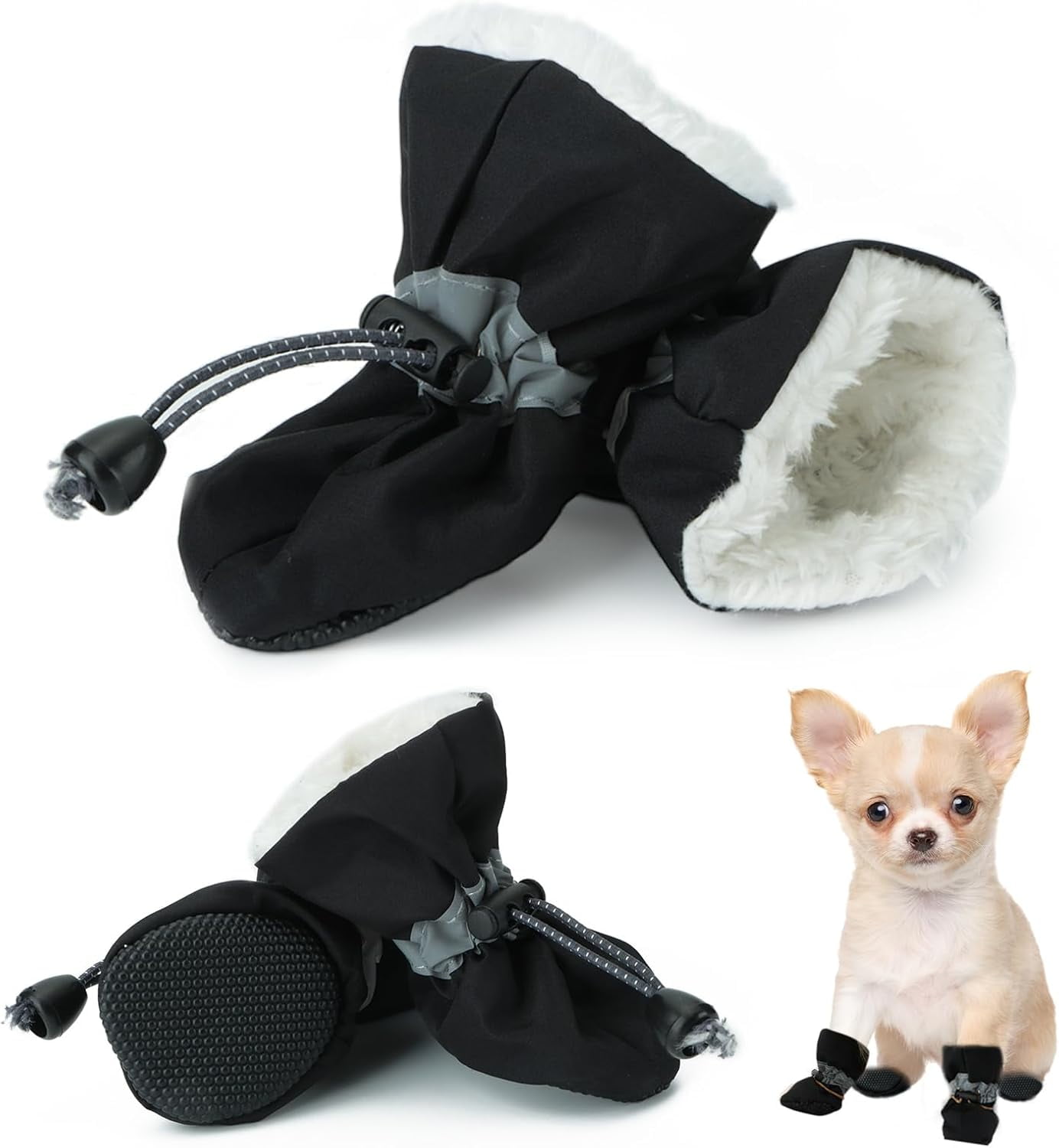 Dog Shoes for Winter Dogs Boots & Paw Protector Warm Snow Booties Small ...