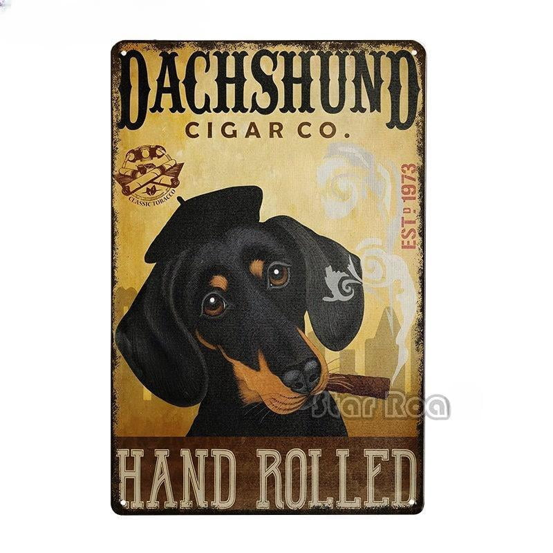 Dog Sign,Funny Dachshund Dog Metal Tin Sign vintage,Farmhouse Coffee ...