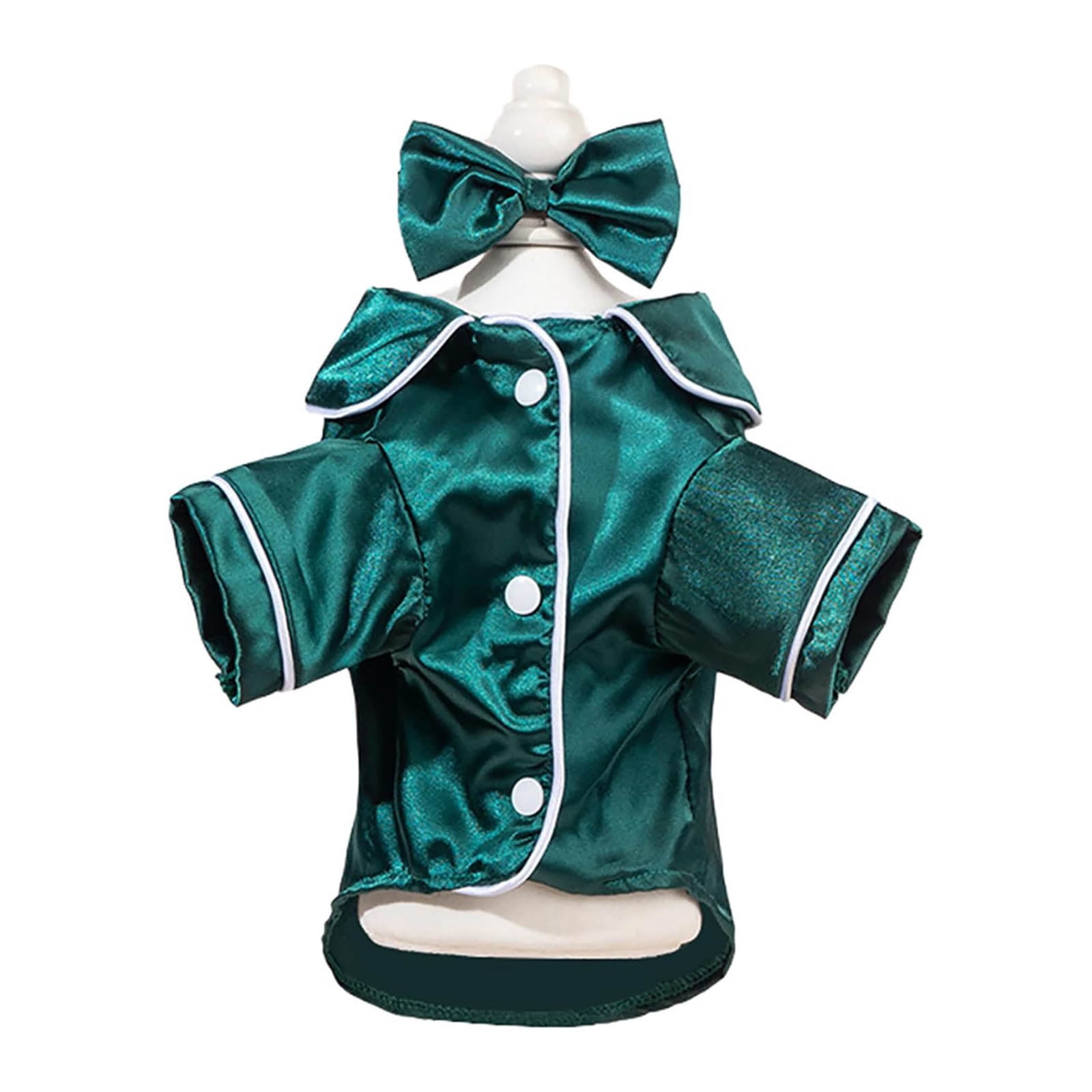 Dog Silk Pajamas, Christmas Lapel Pet Sleepwear Shirts Bulldog ...