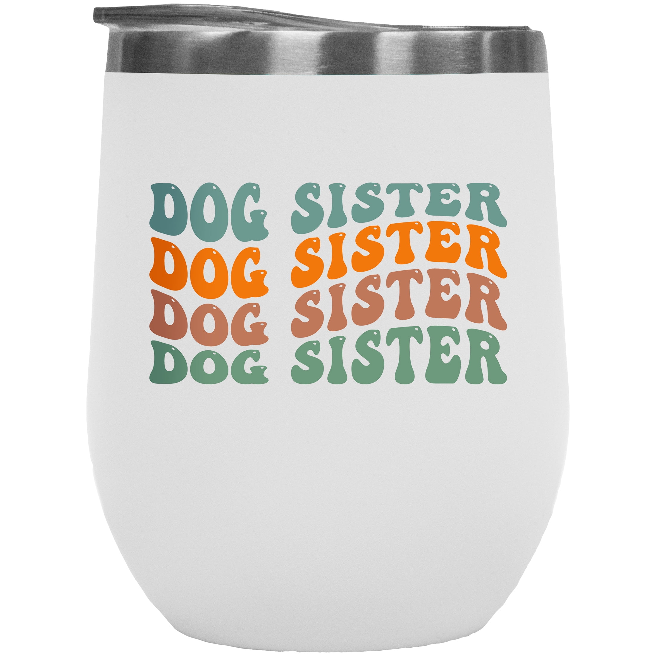 Dog Sister, Title or Name for Sisters of Dogs, Groovy Retro Wavy Text ...