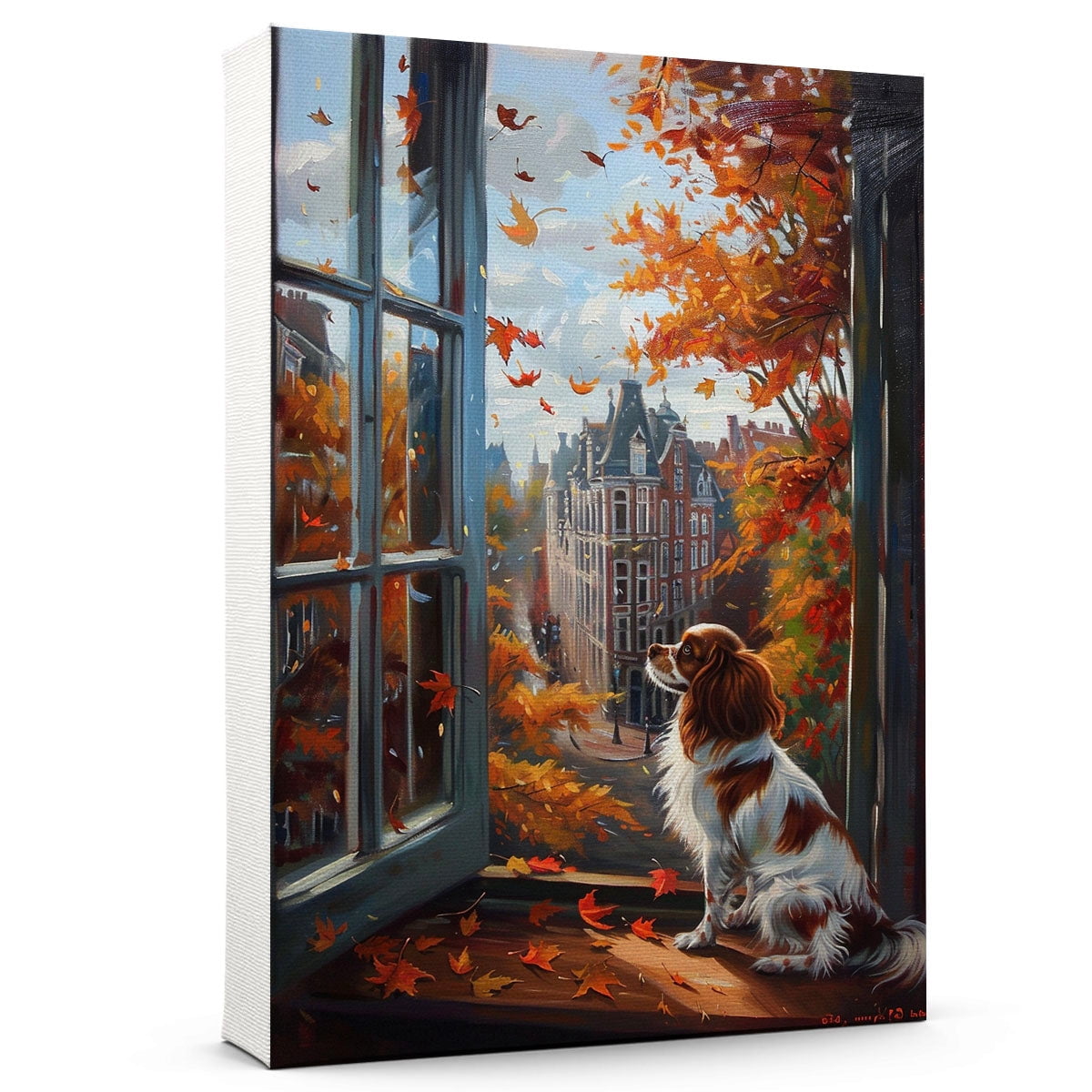 Dog Sitting Window Poster Art, Entlebucher Mountain Colorful Dog Decor ...