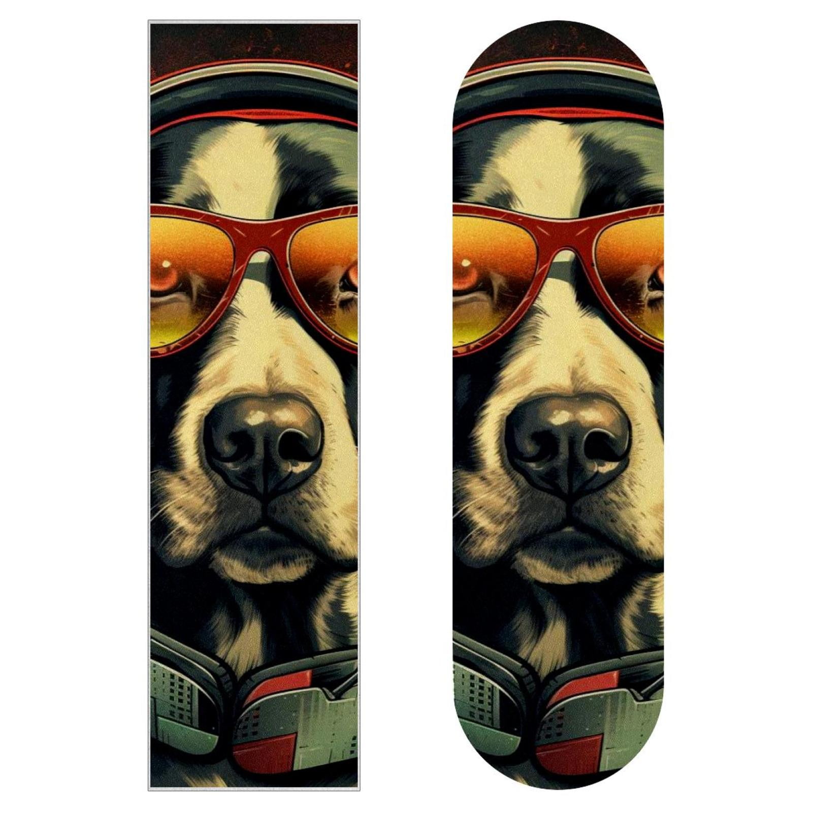 Dog Skateboard Stickers Pack of Two | Emery Surface PVC Back | 8.8x32 ...