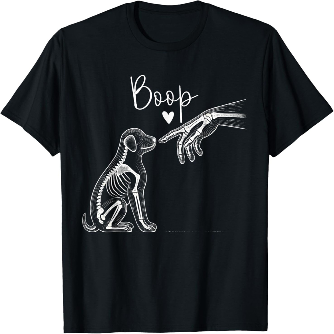 Dog Skeleton Hand Boop Halloween Pet Women Girls Kids T-Shirt M ...