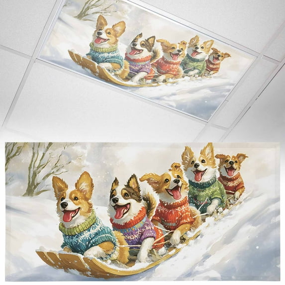Dog Sled Ski 1 Piece Winter Snow Sweater Christmas Magnetic Fluorescent ...