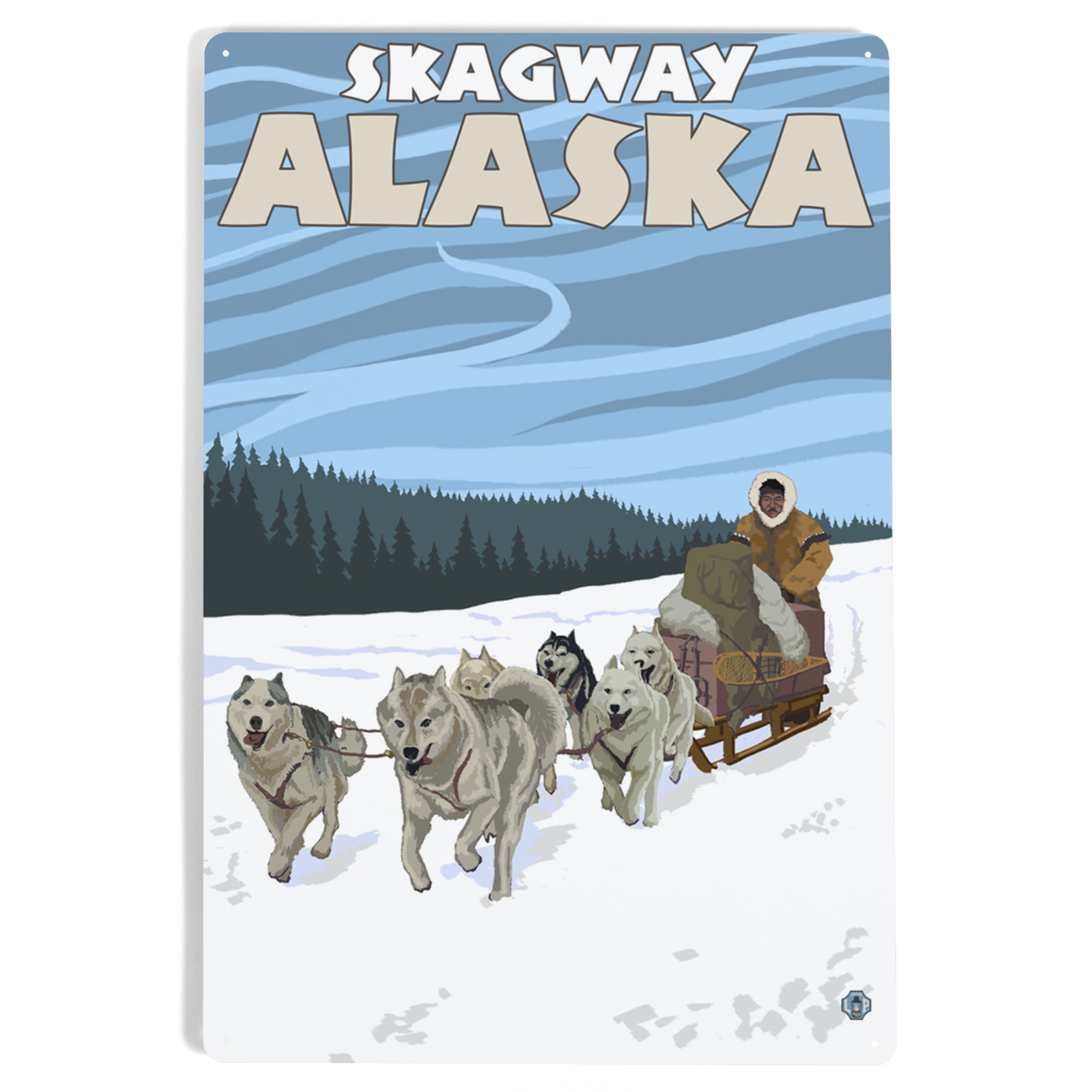 Dog Sledding Scene, Skagway, Alaska (12x18 Aluminum Art, Indoor Outdoor ...