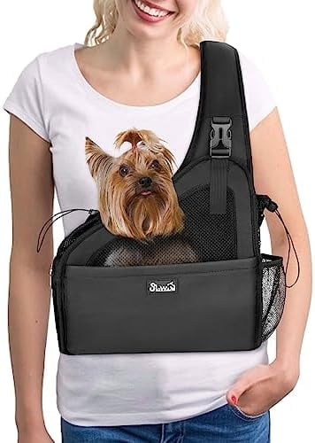 Dog Slings for Small Dogs, Hard Bottom Support & Adjustable Soft Padded ...