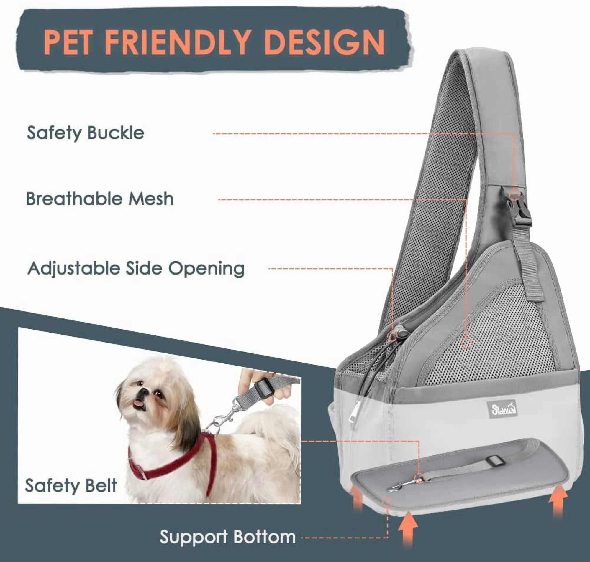 Dog Slings for Small Dogs, Hard Bottom Support & Adjustable Soft Padded ...