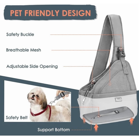 Dog Slings for Small Dogs, Hard Bottom Support & Adjustable Soft Padded ...