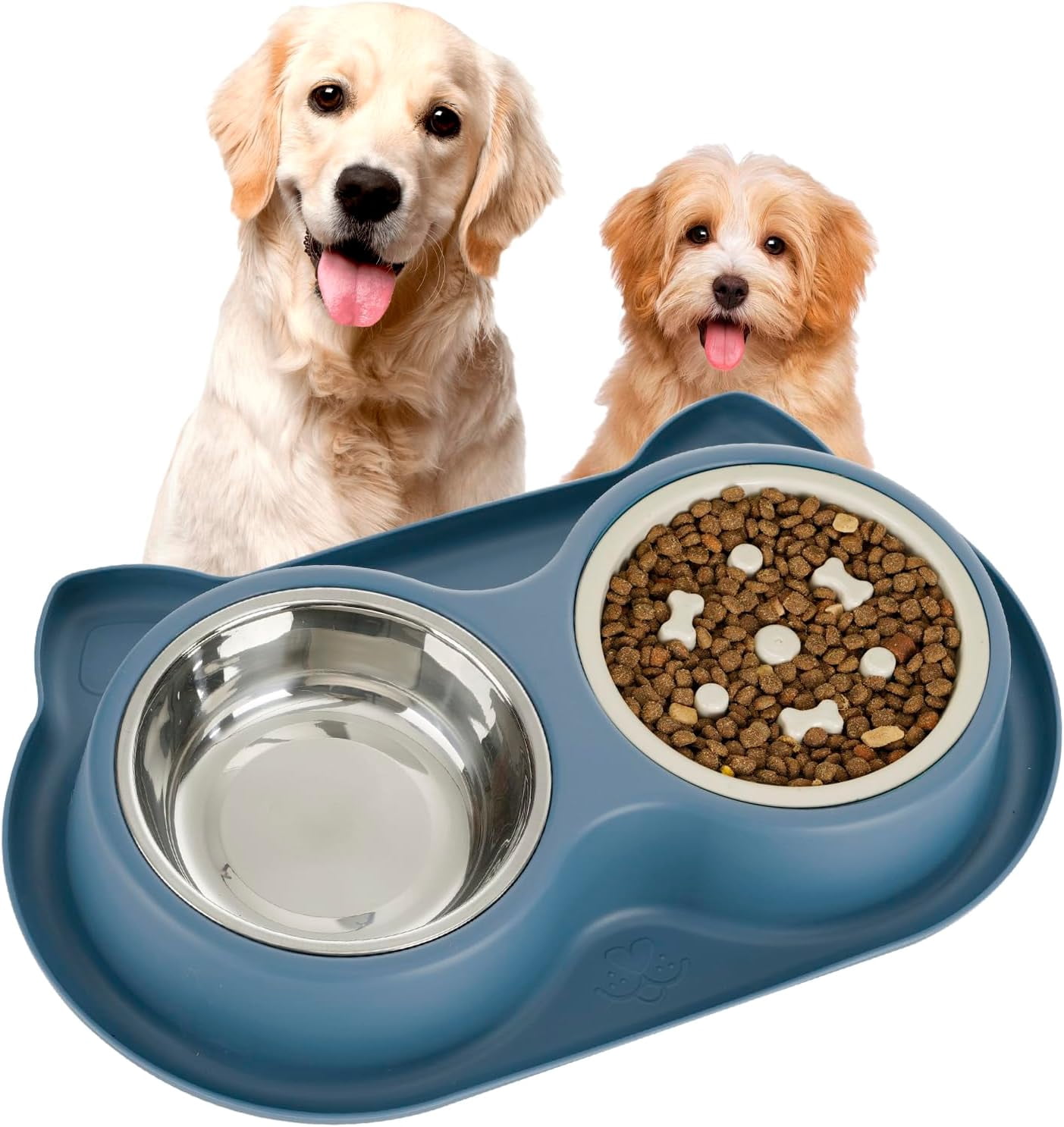 Dog Slow Feeder Dog Water and Food Bowls Stainless Steel Bowls Non Slip ...