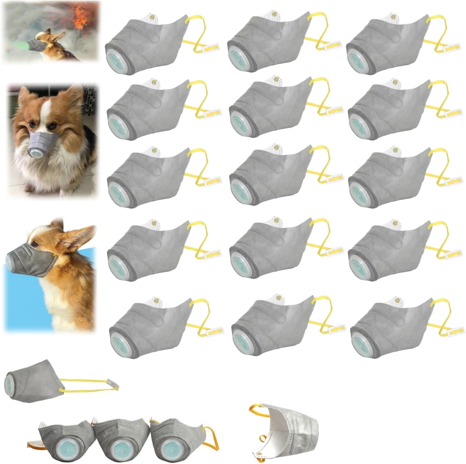 Dog Smoke Mask,Reusable Breathable Dogs Air Filter Masks, Adjustable ...