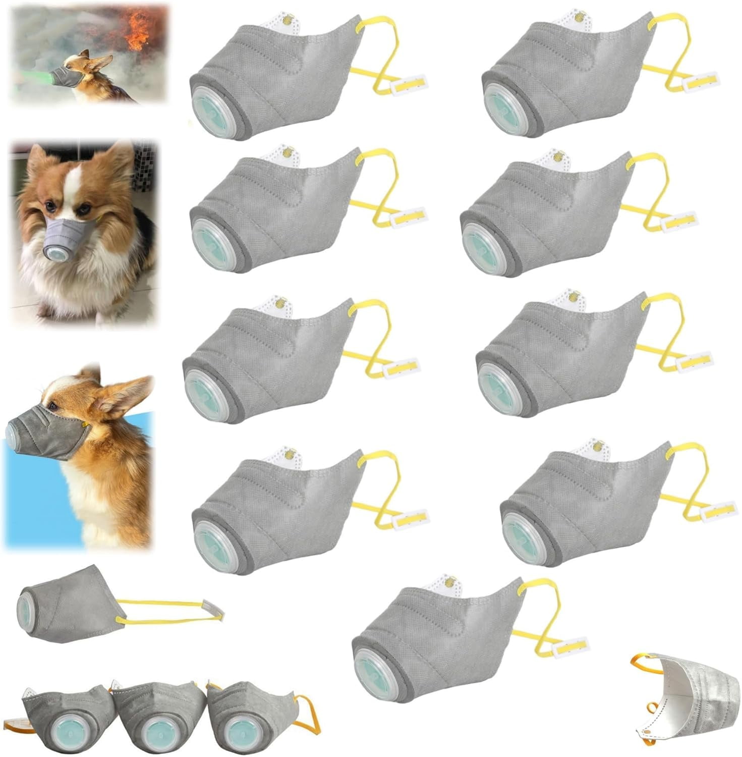Dog Smoke Mask,Reusable Breathable Dogs Air Filter Masks, Adjustable ...