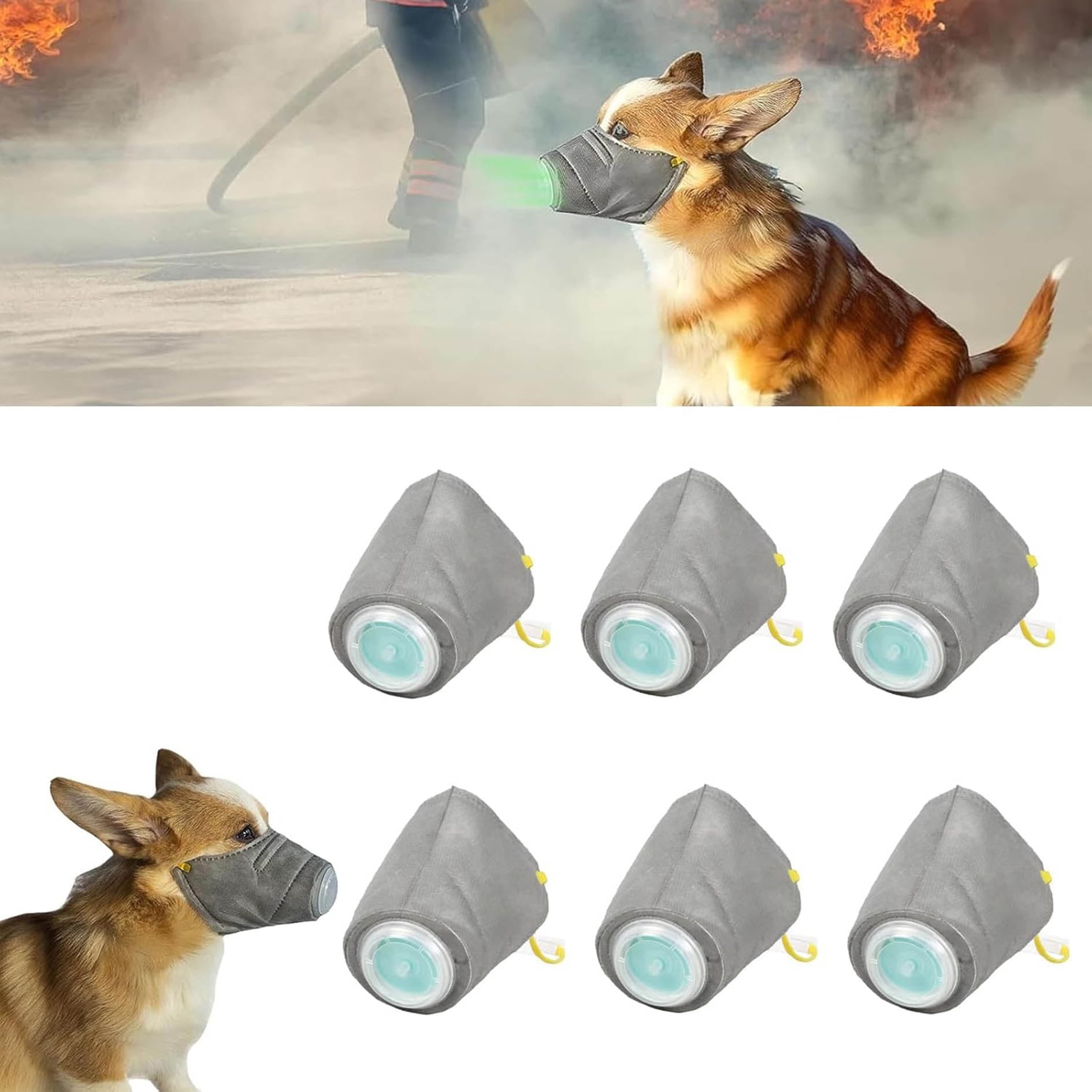 Dog Smoke Respirator Mask, Dog Air Filter Mask, Adjustable Reusable ...