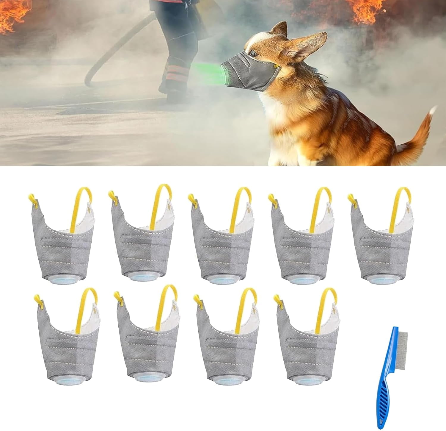 Dog Smoke Respirator Mask, Dog Air Filter Mask, Adjustable Reusable ...