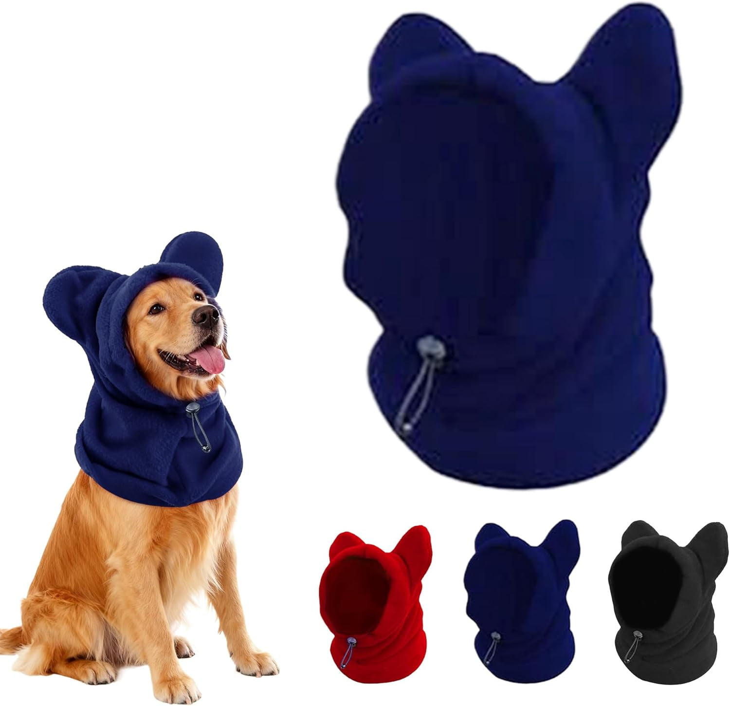 Dog Snood Winter Hood with Ear Protection, Fleece Neck Warmer for Dogs ...