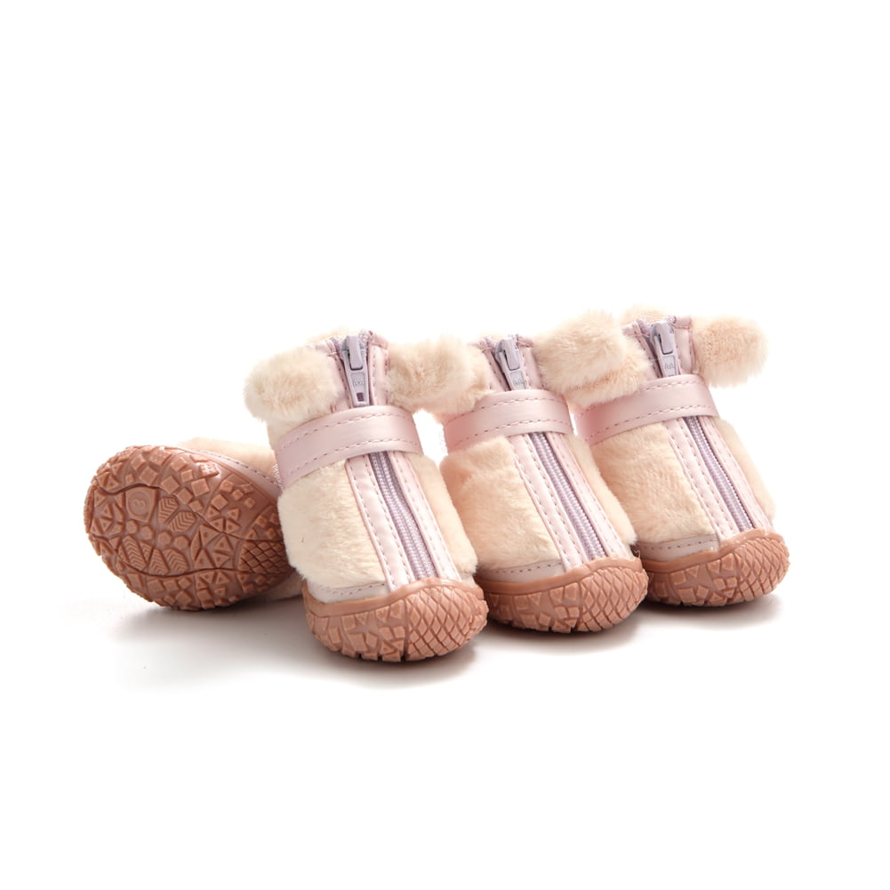 Dog Snow Boots, Dog Shoes Coral Fleece Snow Booties for Small Medium ...