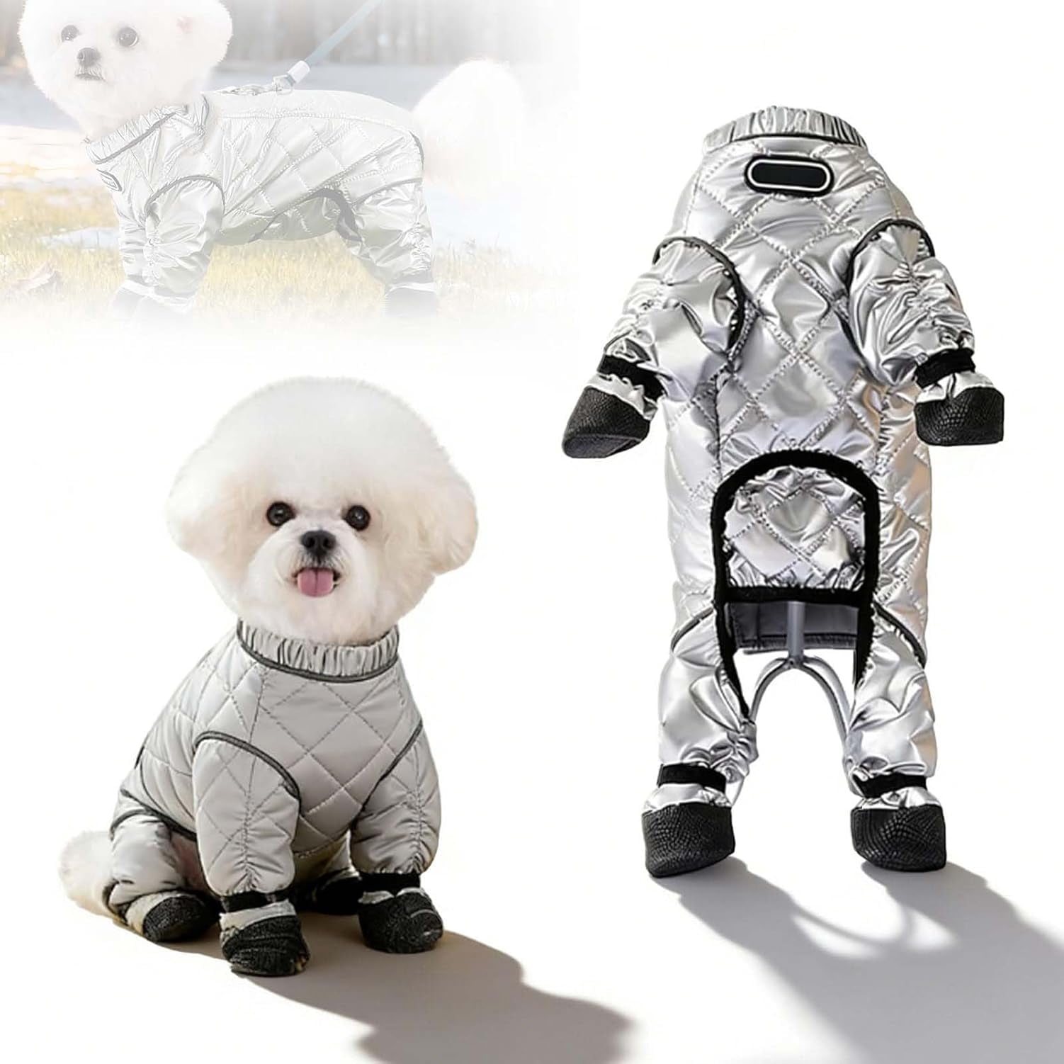 Dog Snow Suit, Full Body Dog Coat, Dog-Booties and Paw Protectors ...