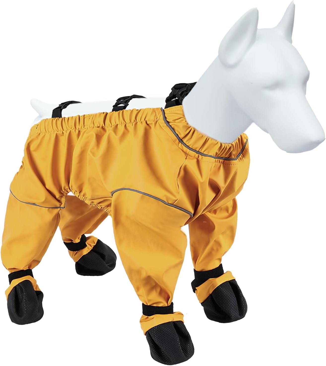 Dog Snowsuit with Attached Boots, Suspender Booties Anti-Slip, Pet Paws ...