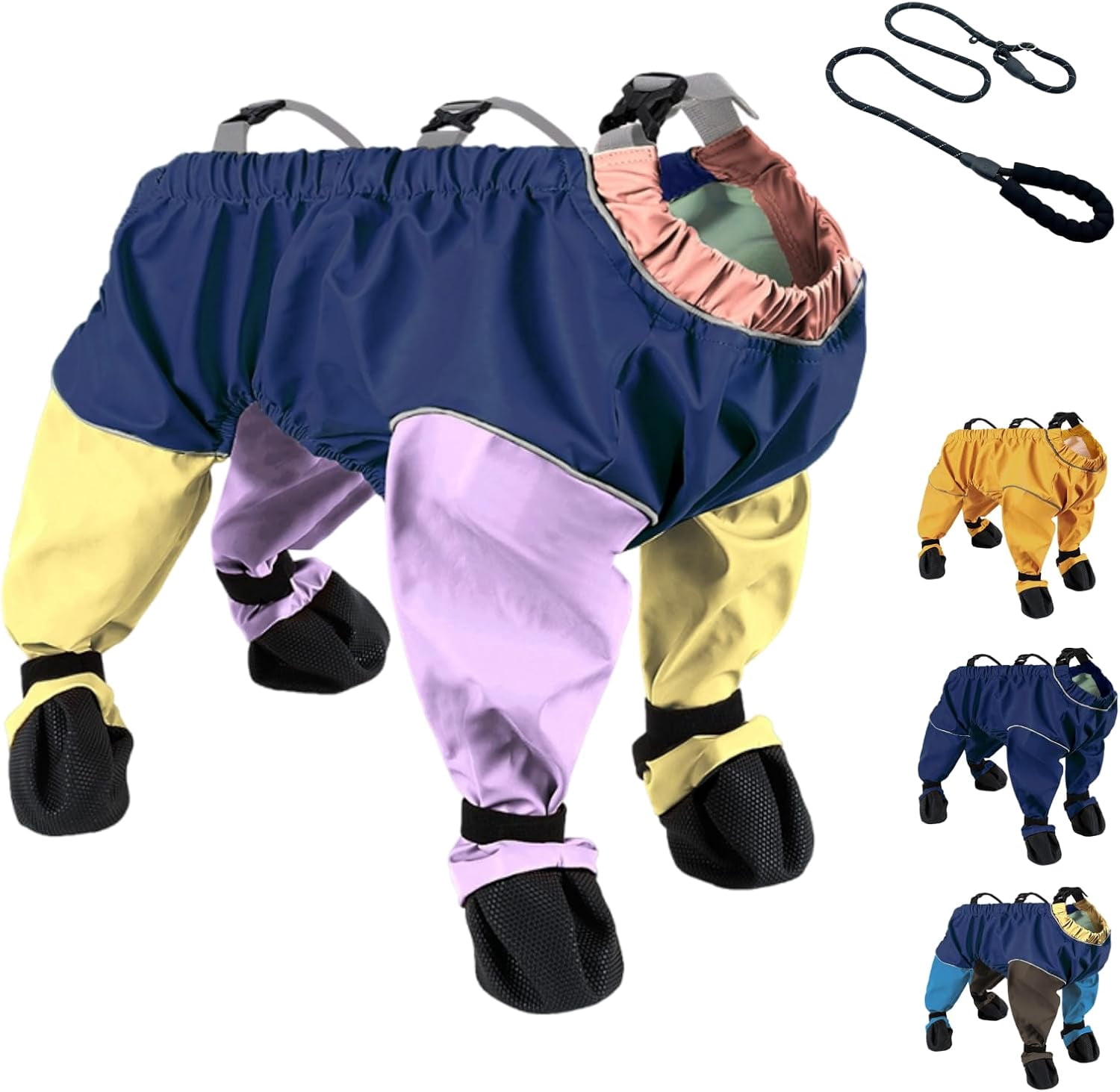 Dog Snowsuit with Attached Boots, Waterproof & Mud-Proof Insulated ...