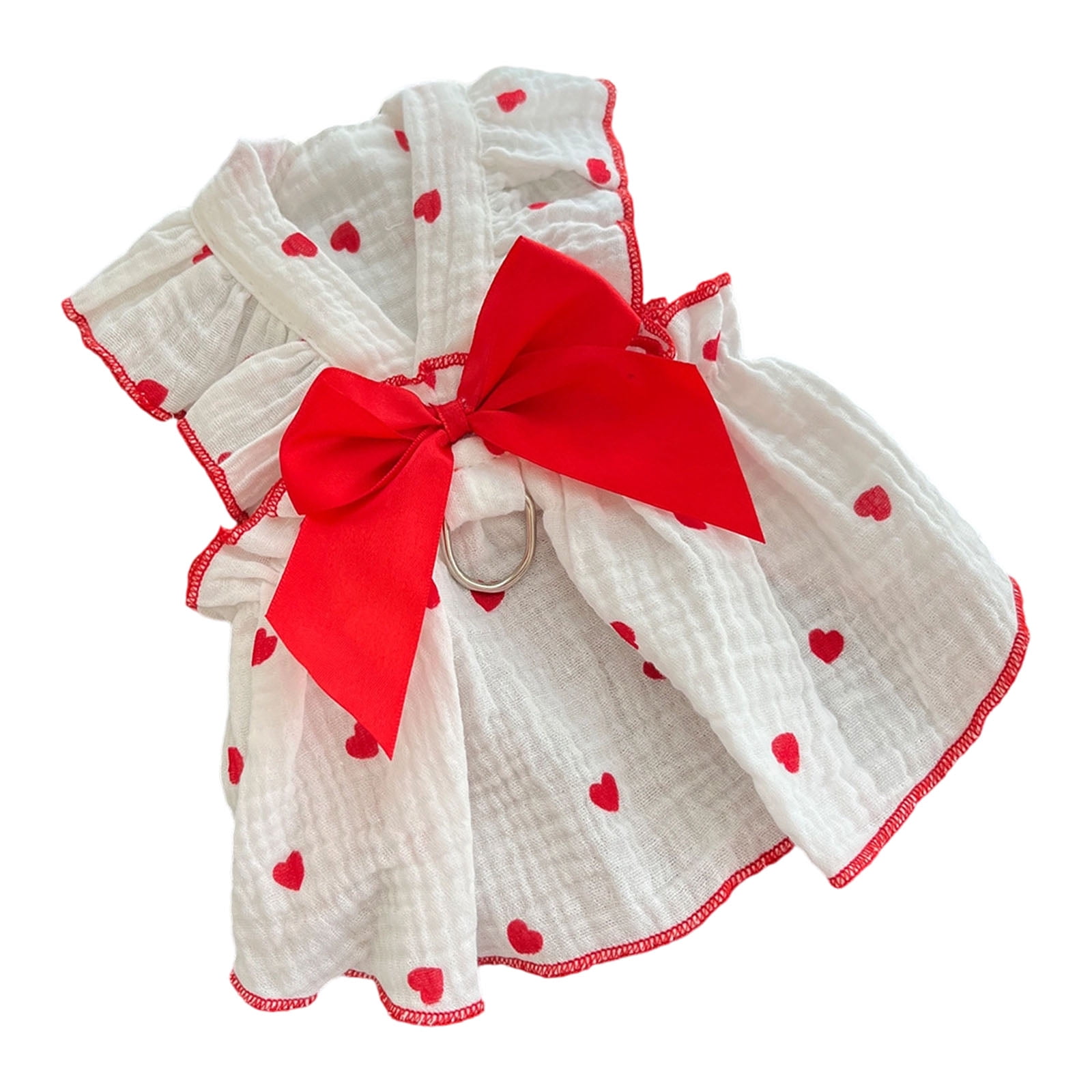 Dog Spring Pullover Dress with Bow Heart Indoor Outdoor Princess ...