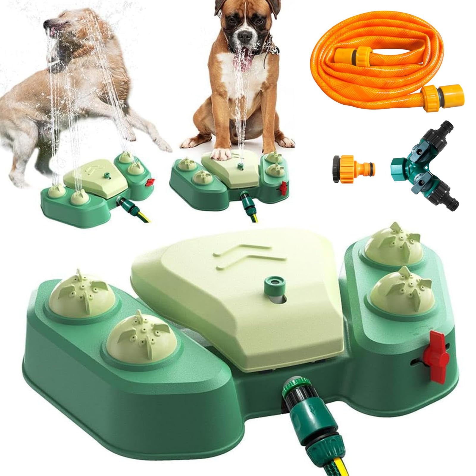 Dog Sprinkler for Outdoor, Paw-Activated Large Dog Water Fountain with ...