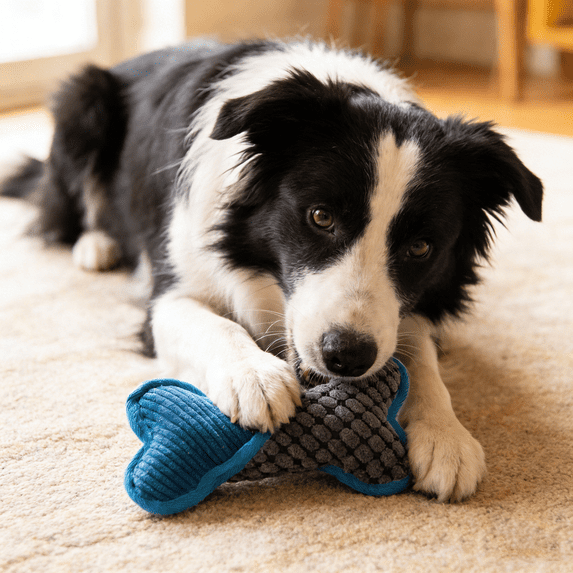 Dog Squeaky Plush Toy Bone Shape, Corn Velvet Edge Chew Toy For Biting ...